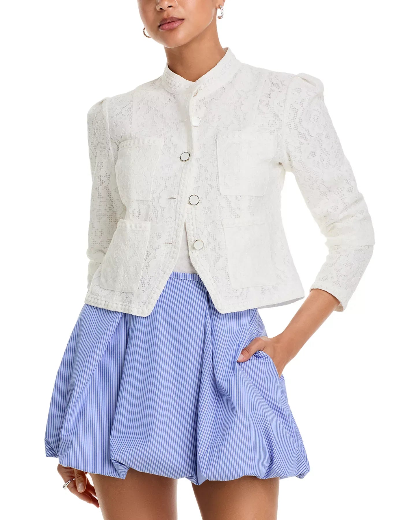 AQUA Lace Jacket - Exclusive – Postmoda